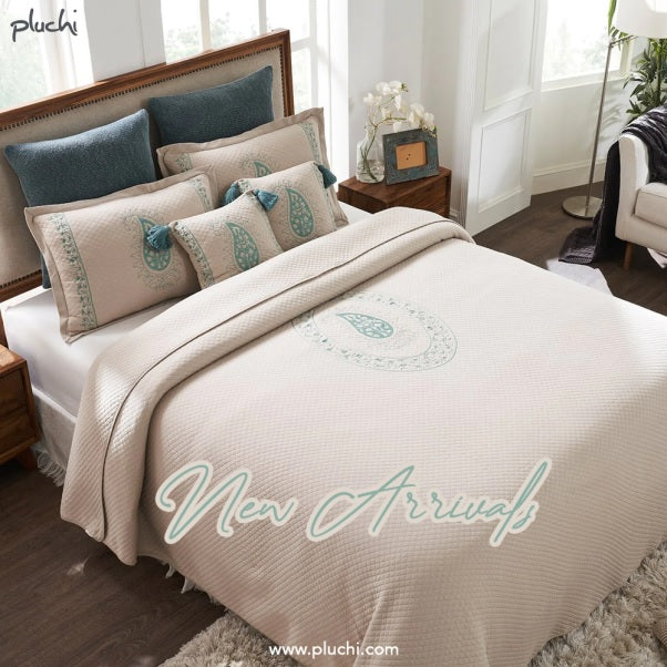 Pluchi New Arrivals: Zara Pale Whisper 100% Cotton Knitted Bed Cover ...