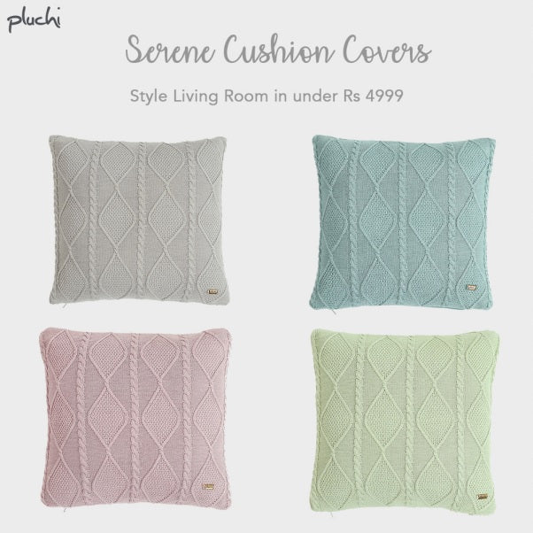 Style living Room under Rs 5000 with Pluchi’s Cable Moss Cushion Covers ...