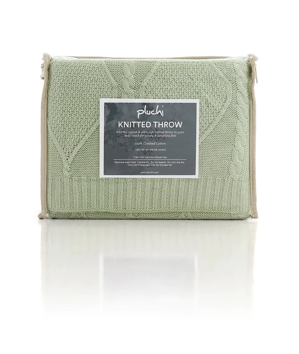 Pluchi New Arrivals: Cable Moss Throw In Desert Sage - Your Ultimate ...