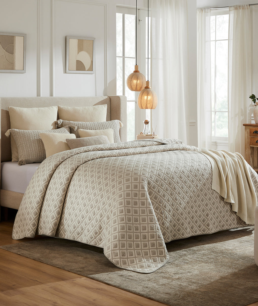 Everest Beige Melange & Natural 100% Cotton Knitted With Polyester Fil ...