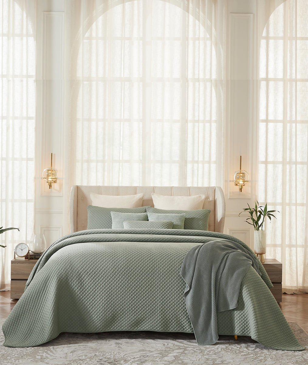 Vivian Fossil 100% Cotton Knitted With Polyester Filled King Size Bed ...