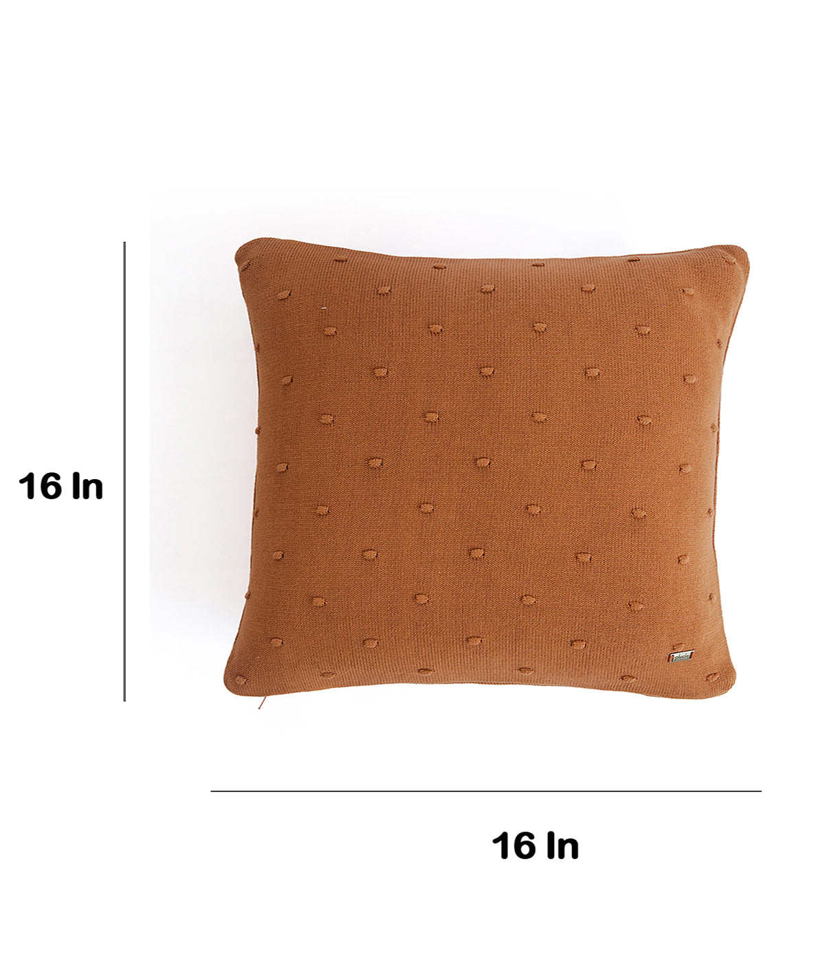 Bubble Cotton Knitted Decorative Cashew Rust Color 16 x 16 Inches Cush ...