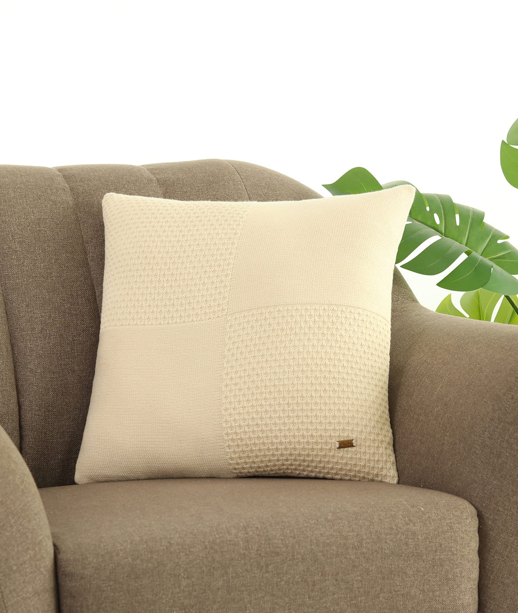 Kelly Fusion Natural Cotton Knitted Decorative 18 X 18 Inches Cushion ...