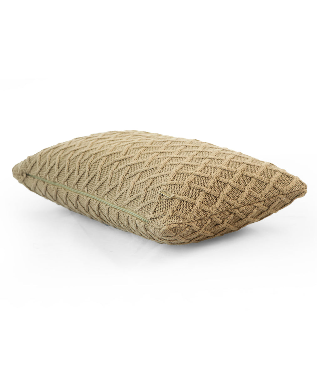 Crest Khaki Decorative 12 X 20 Inches Cushion Cover – Pluchi Online