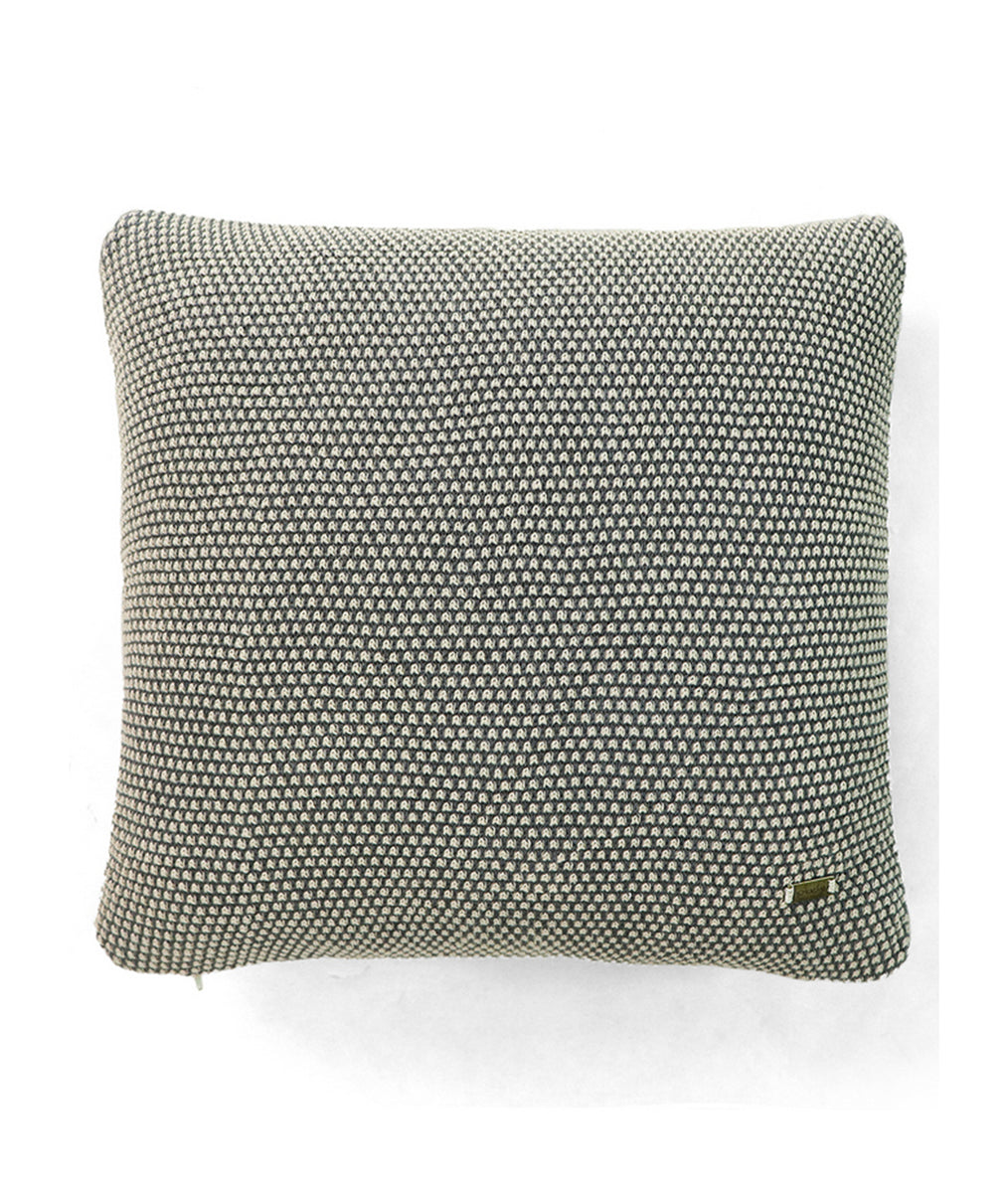 Mini Wafle Knit Grey & Natural Cotton Knitted Decorative 16 X 16 Inche ...