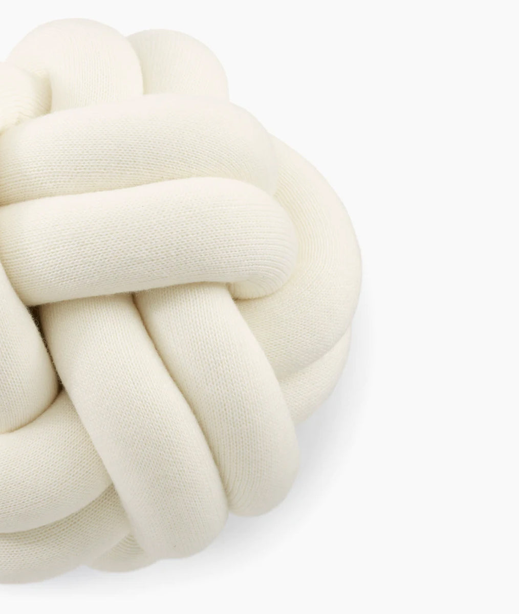 Nodo Cotton Knitted Decorative Ivory Color 11 x 11 Inches Knot Pillow ...