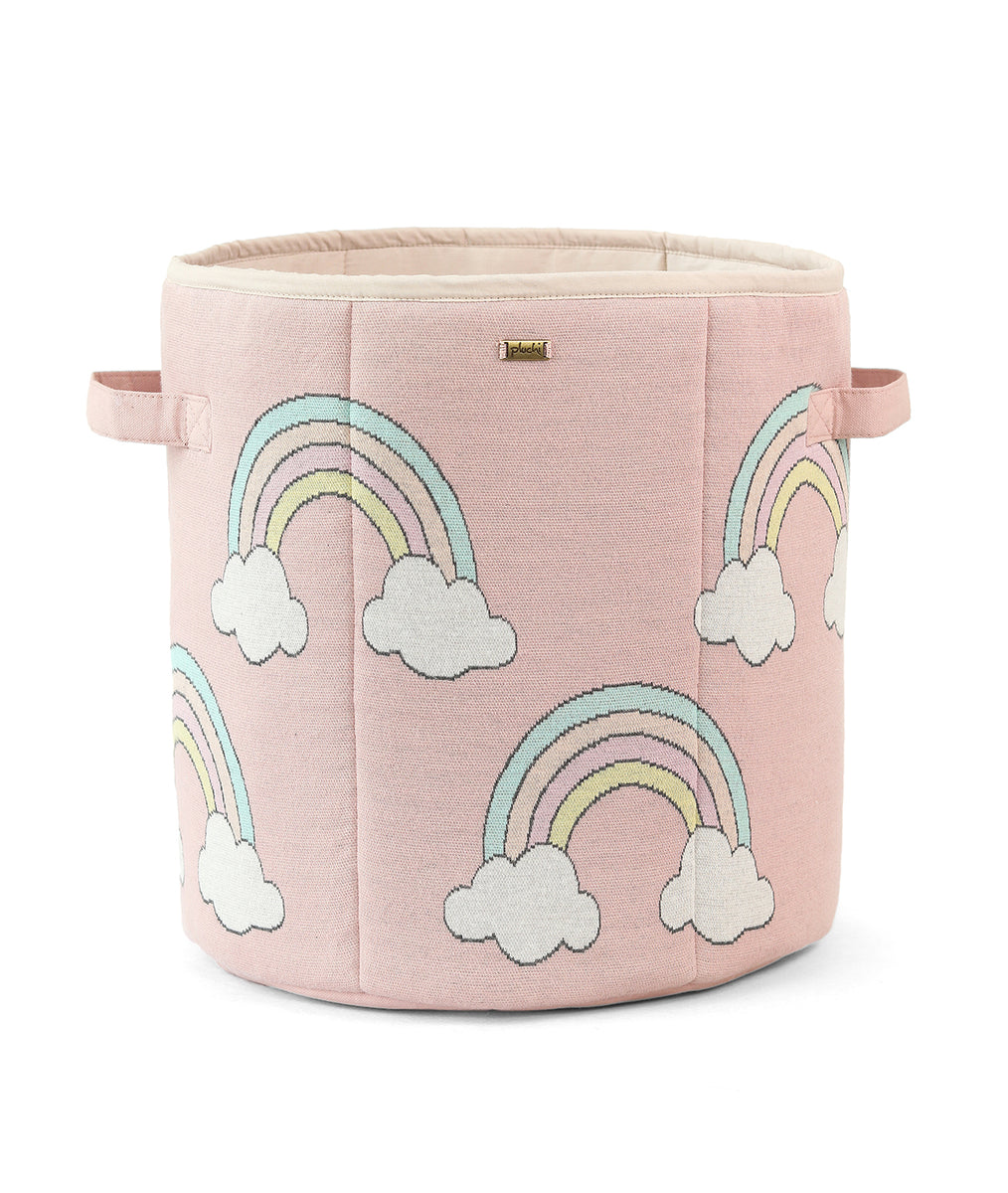Rainbow Cotton Knitted Large Kids Baskets in Bubblegum Pink For Assemb ...