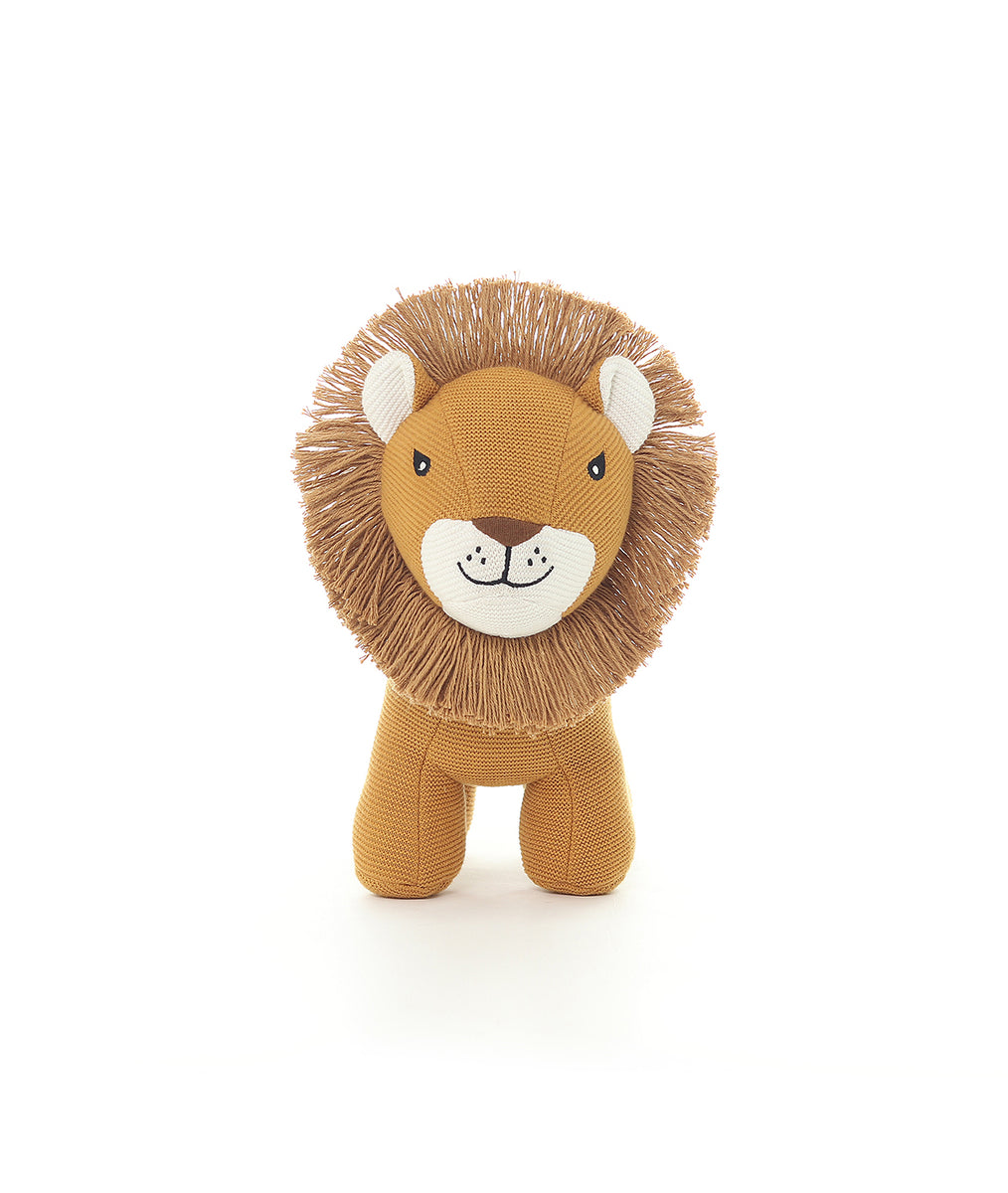 Magnus Lion Cotton Knitted Stuffed Soft Toy (Mustard & Wheat) – Pluchi ...