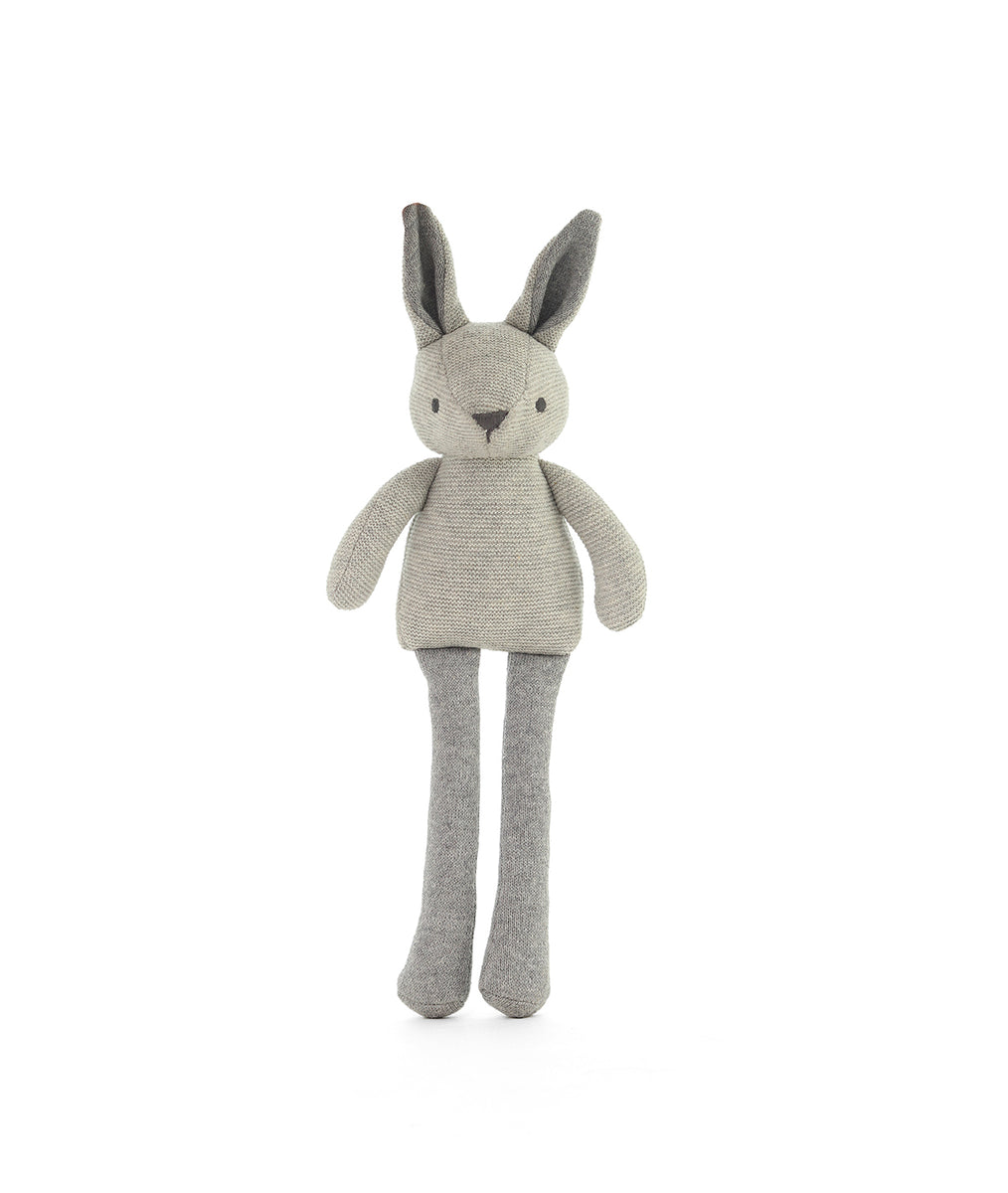 Mr. Long Legs Cotton Knitted Stuffed Soft Toy (Vanilla Grey Melange ...