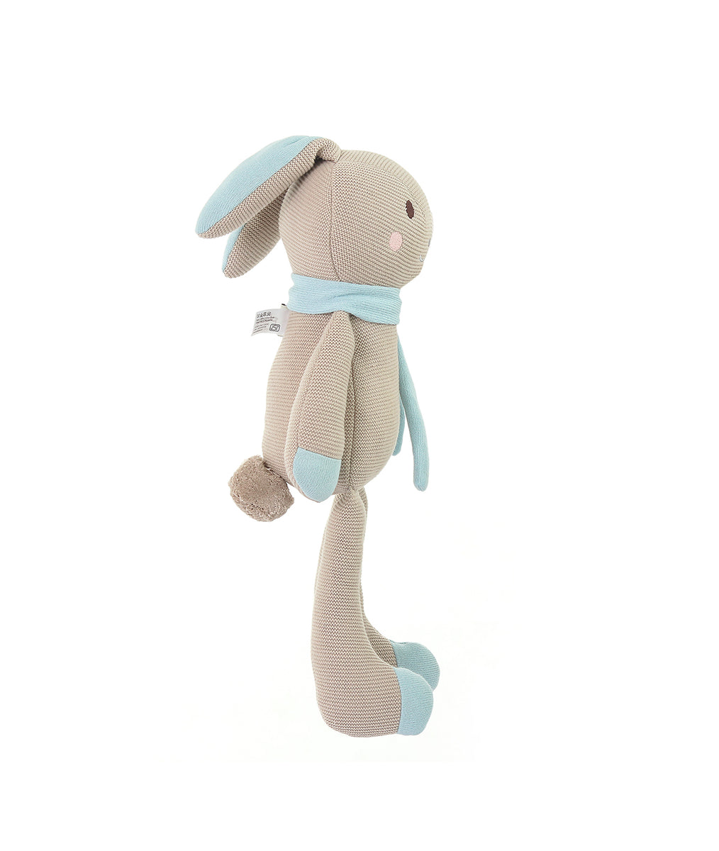 Berry Bunny Cotton Knitted Stuffed Soft Toy (Pale Whisper & Baby Blue ...