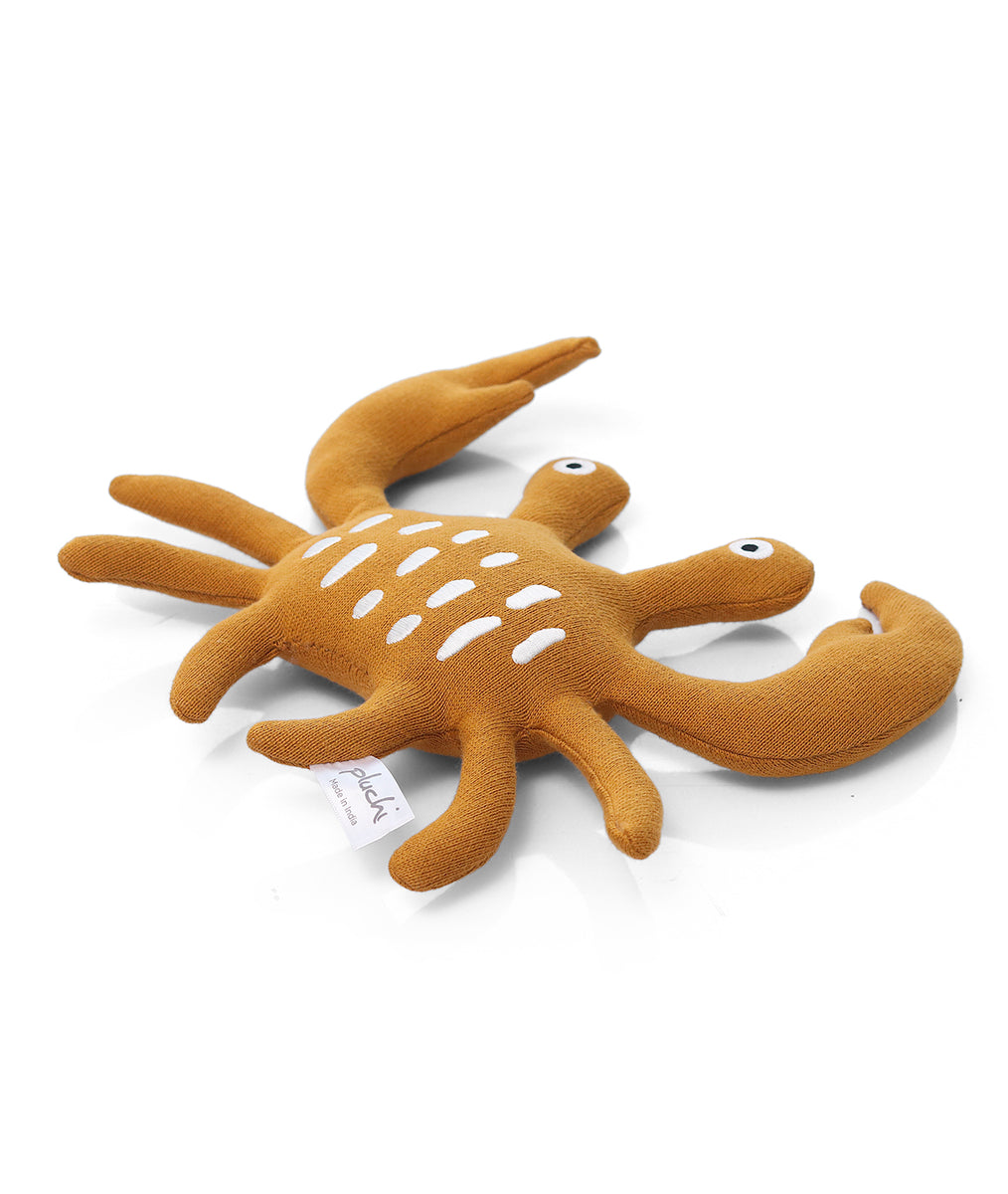 Crabby Cotton Knitted Stuffed Soft Toy (Mustard) – Pluchi Online