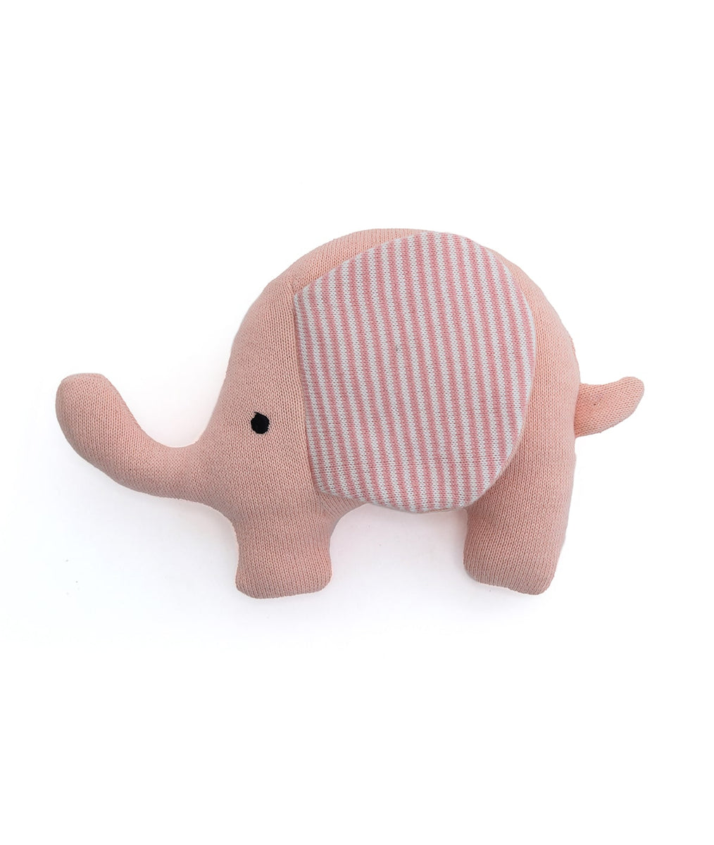 Crinkle Me Elephant Soother Toy Cotton Knitted Stuffed Soft Toy (Baby ...