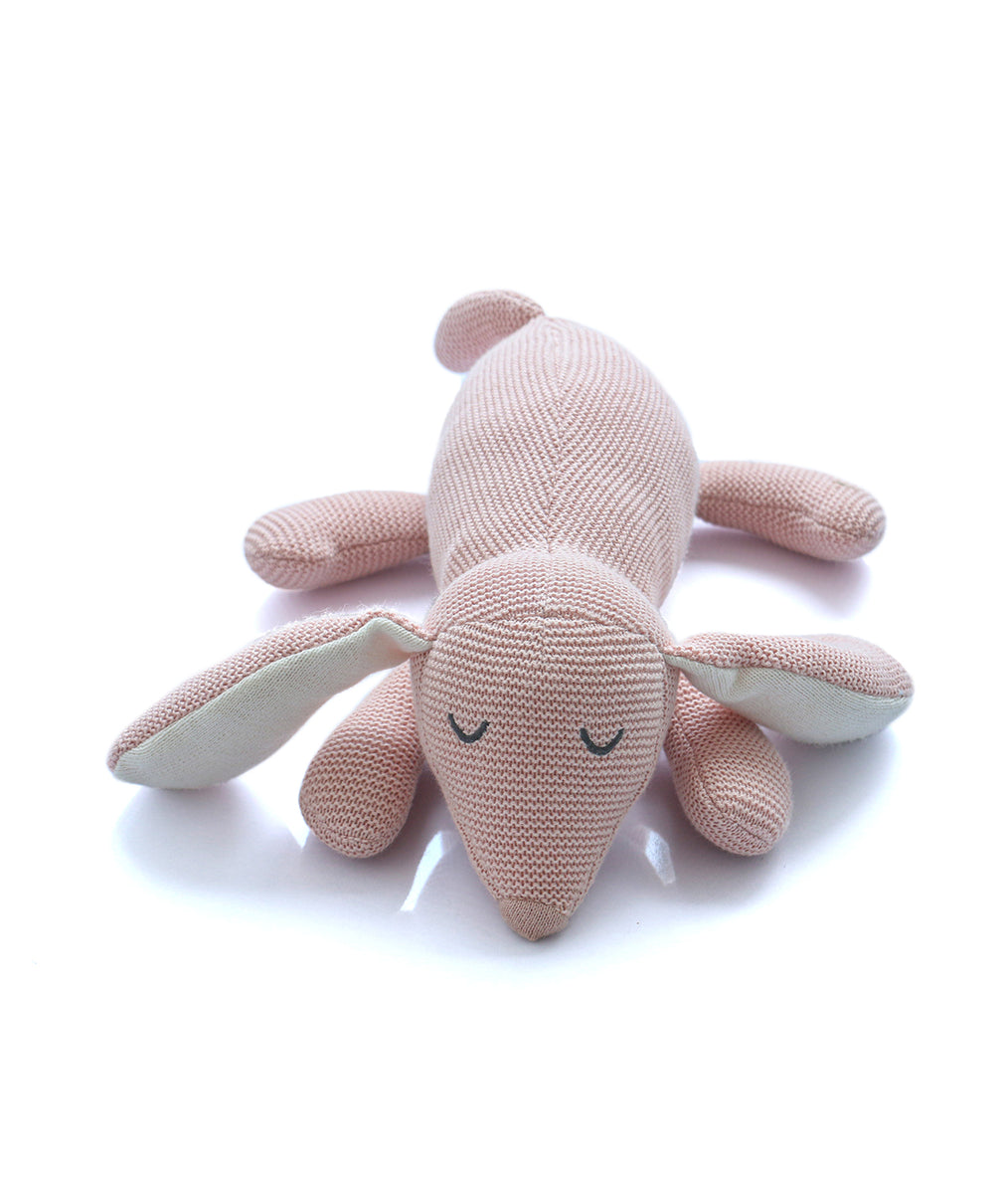 Sleepy Dog Cotton Knitted Stuffed Soft Toy for Babies & Kids (Blossom ...