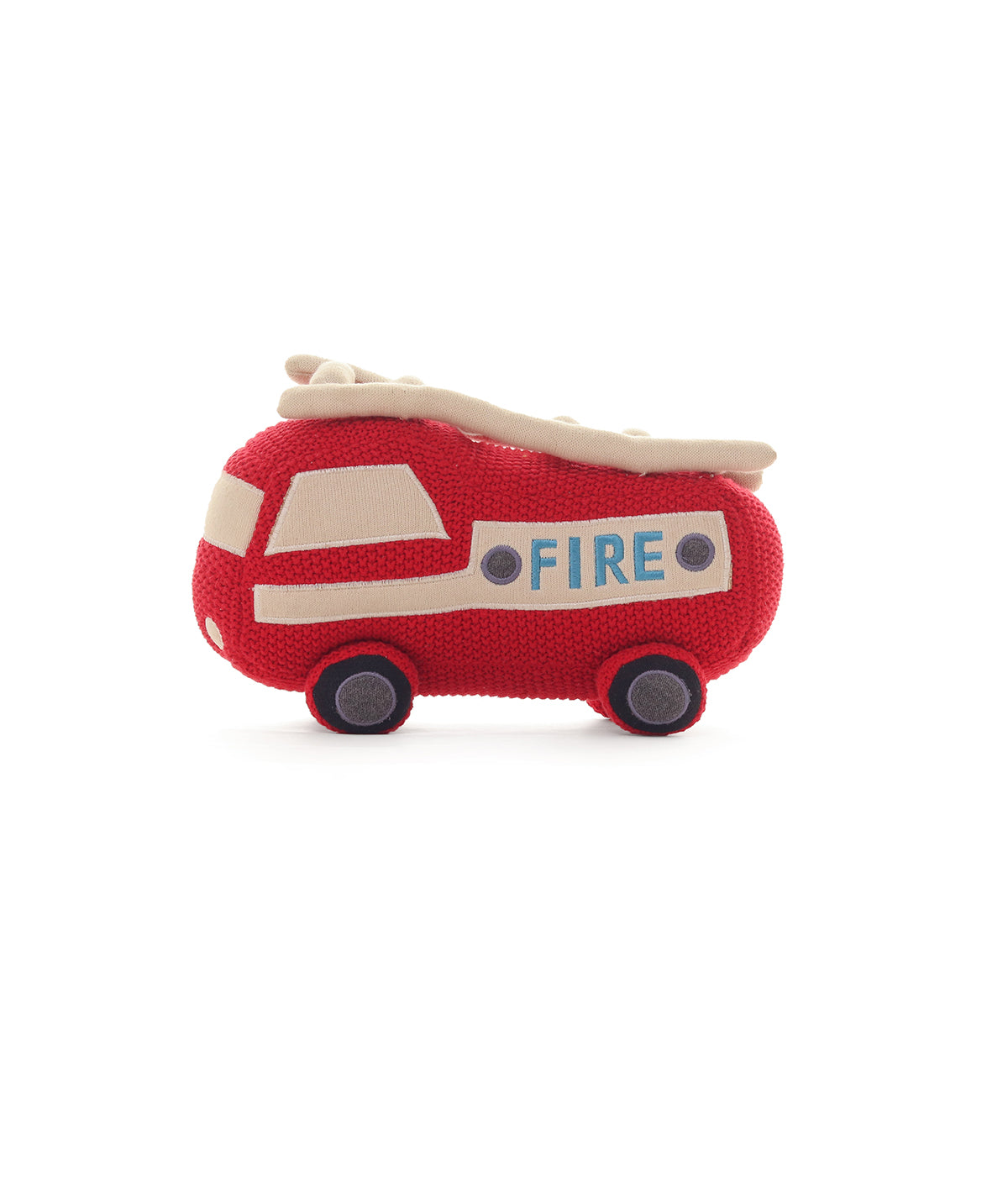 Fire Bus Cotton Knitted Stuffed Soft Toy (Red Natural) – Pluchi Online