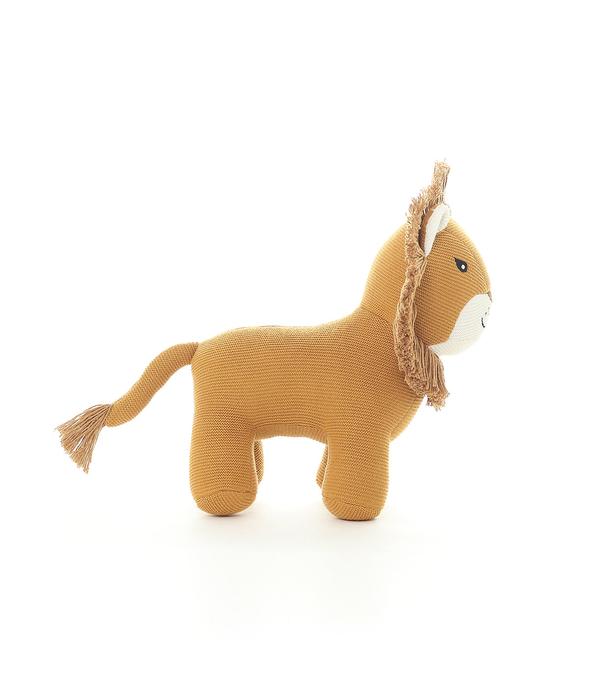 Magnus Lion Cotton Knitted Stuffed Soft Toy (Mustard & Wheat) – Pluchi ...