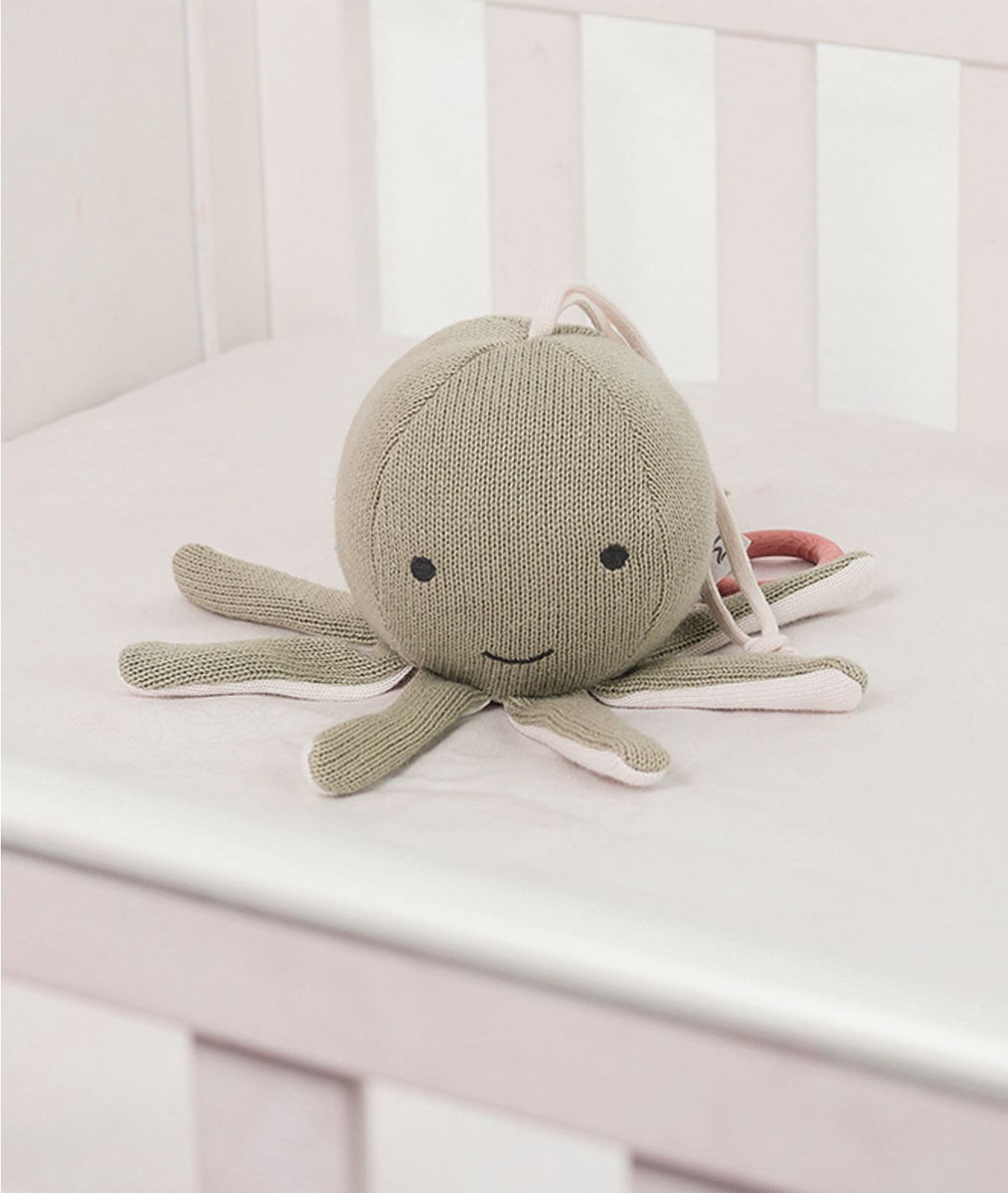 Ozy Octopus Cotton Knitted Stuffed Soft Musical Toy (Desert Sage ...