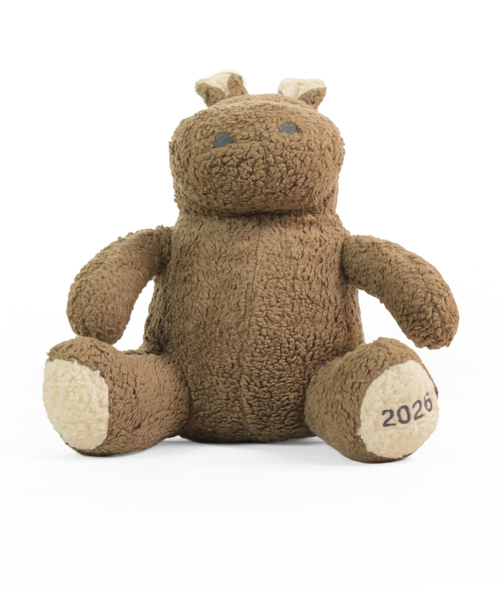 Smoothie The Hippo Cotton Knitted Stuffed Soft Toy (Khaki & Natural ...