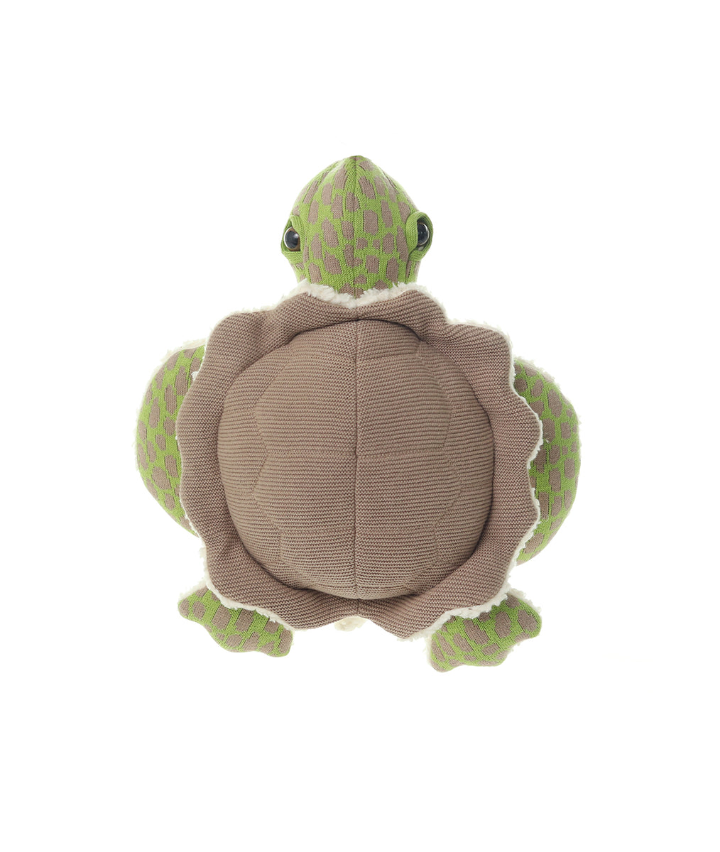 Shelly Tortoise Cotton Knitted Stuffed Soft Toy (Dove Beige & Medium G ...