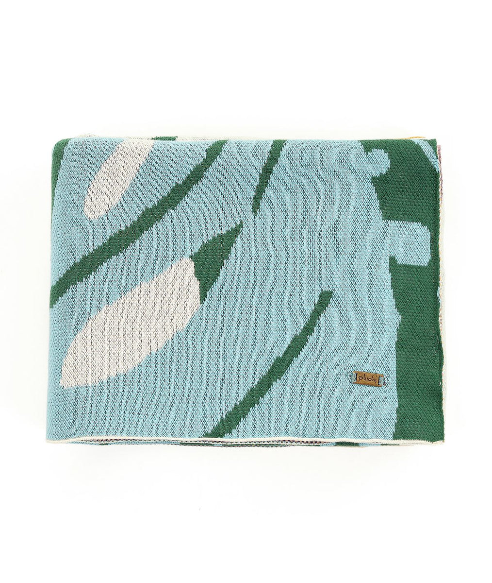 Floral Throw Multi Color 100% Cotton Knitted All Season AC Throw Blank ...