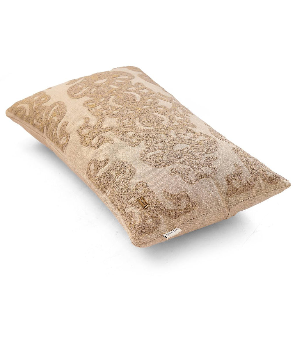 Damask Embroidery Cotton Knitted Decorative Stone Color 12 x 20 Inches ...