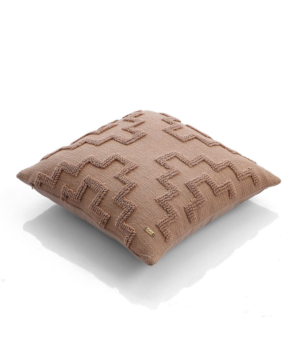 Fret Cotton Knitted Decorative Blush Pink Color 18 x 18 Inches Cushion ...