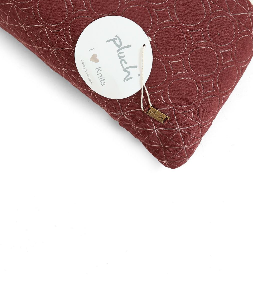 Lucien Cotton Knitted Double Bed Dohar / Quilt (Maroon & Pale Pink ...