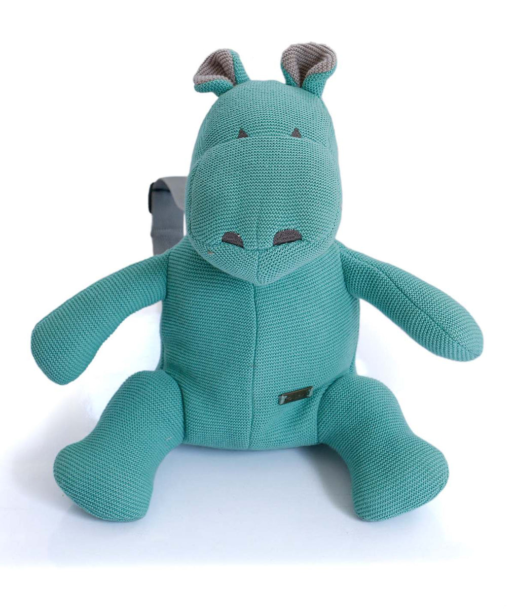 Happy Hippo - Medium Blue Color 100% Cotton Knitted Kids bag – Pluchi ...