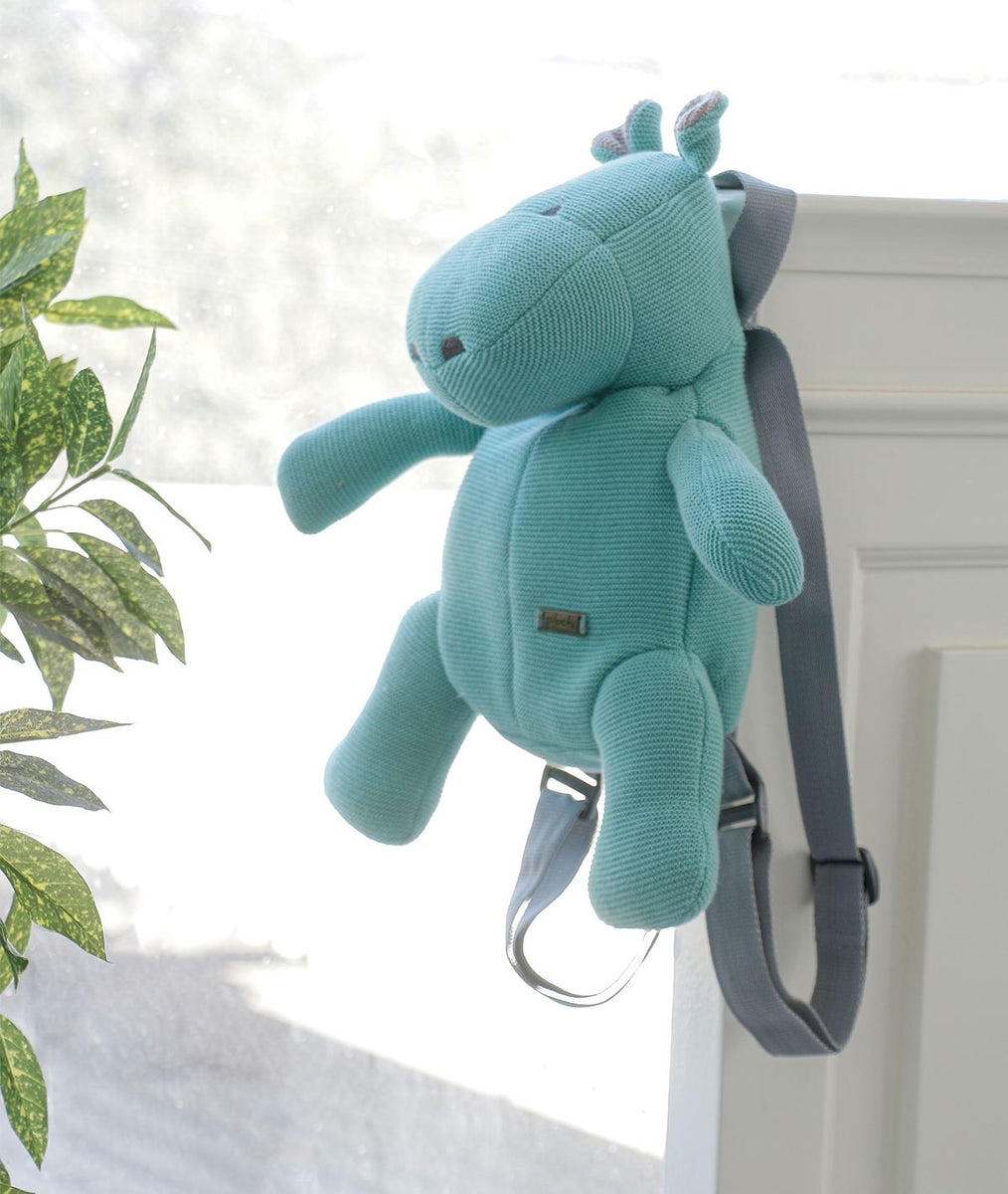 Happy Hippo - Medium Blue Color 100% Cotton Knitted Kids bag – Pluchi ...