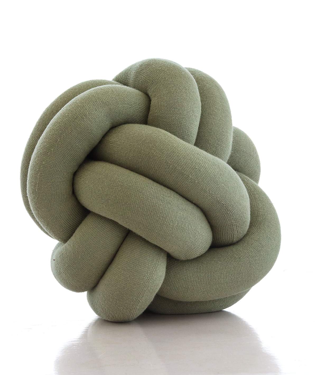 Nodo Cotton Knitted Decorative Green Color 11 x 11 Inches Knot Pillow ...