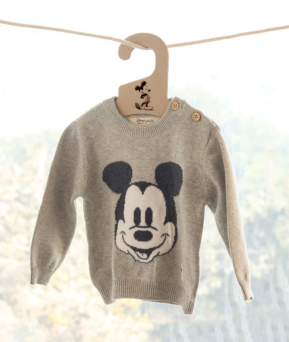 Mickey Mouse Jumper for Newborn Babies in Vanilla Grey Color – Pluchi ...