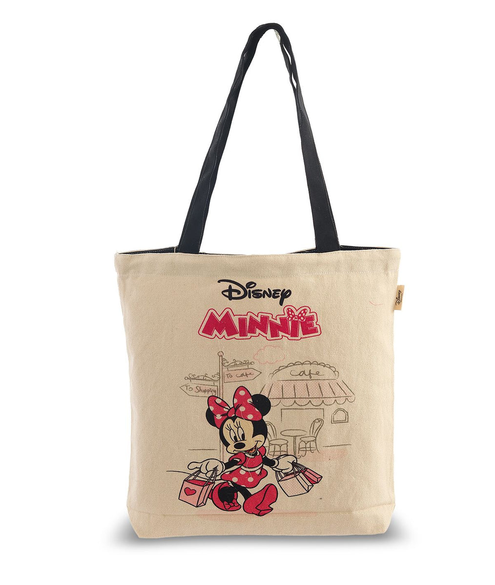 Disney Minnie - Off White & Pink color Cotton canvas Shoulder Handbag ...