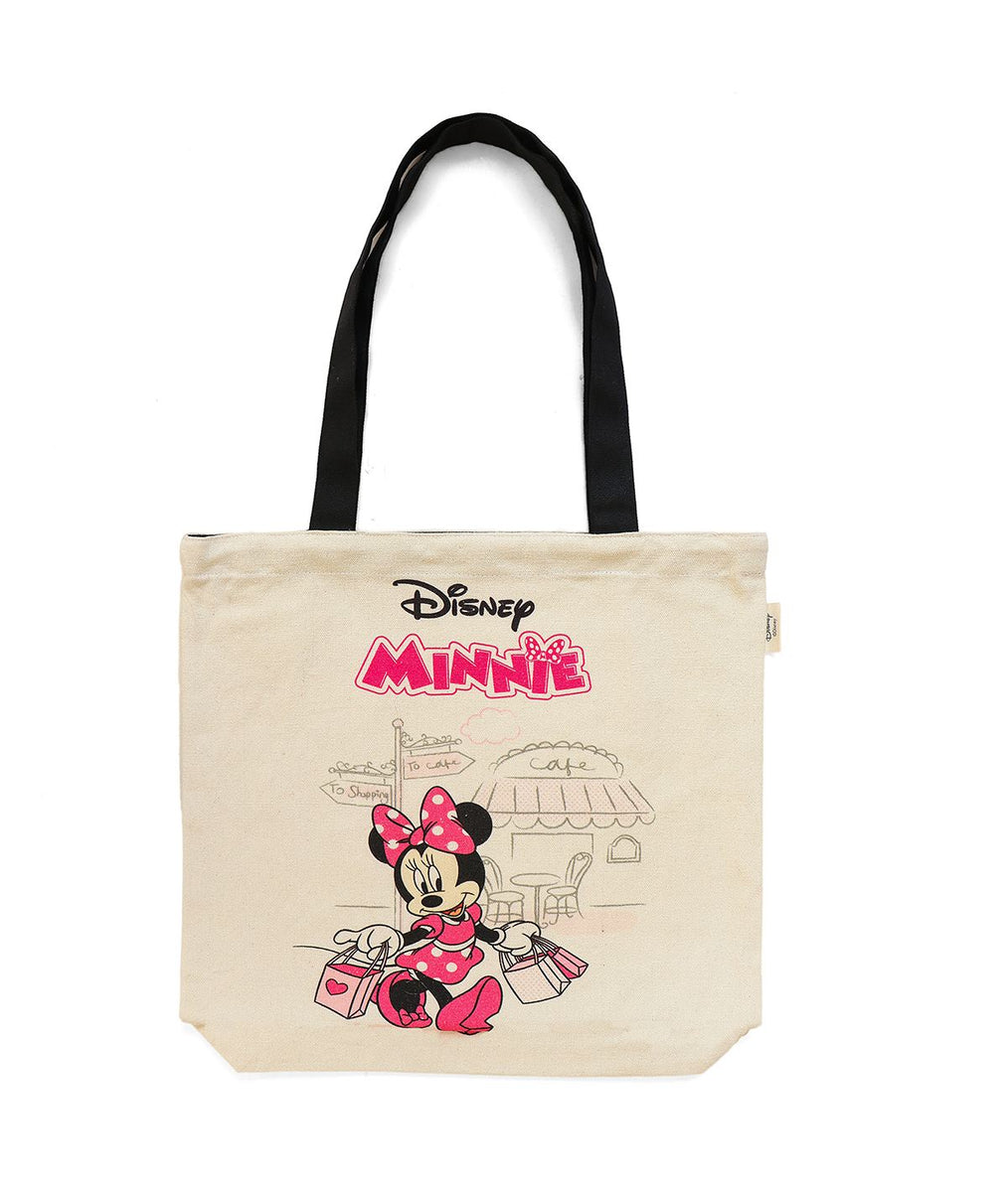 Disney Minnie - Off White & Pink color Cotton canvas Shoulder Handbag ...