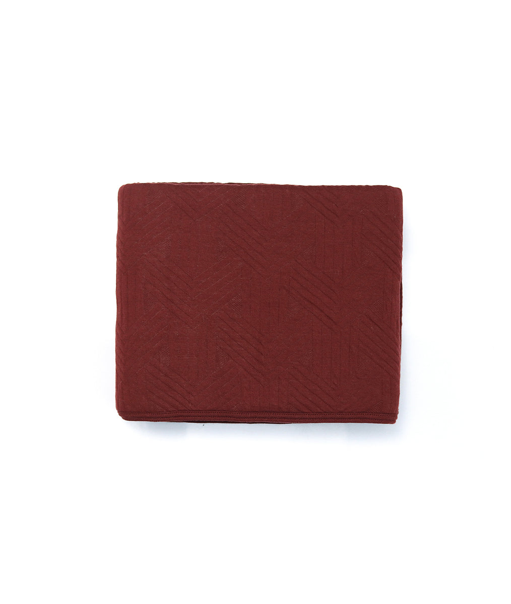 Parquet Texture Maroon Cotton Knitted Light weight Quilted Blanket ...