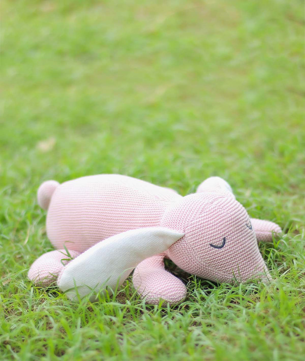 Sleepy Dog Cotton Knitted Stuffed Soft Toy for Babies & Kids (Blossom ...