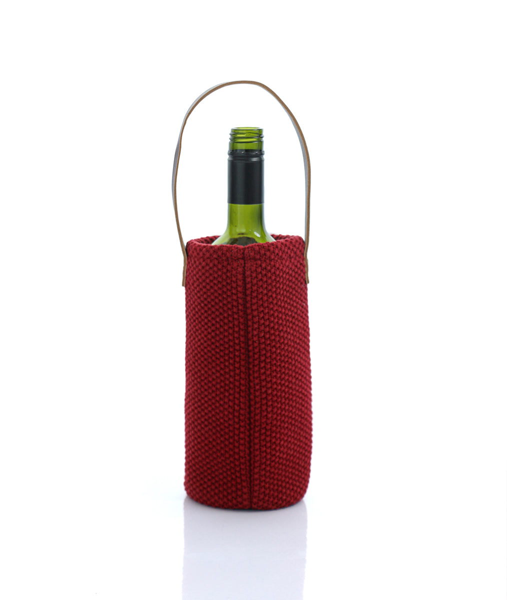Magnum Cotton Knitted Wine Bottle Cover (Dark Red) – Pluchi Online